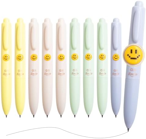 Amazon.com: M&G 10 Pcs Cute Gel Pens, 0.5mm Black Fat Gel Pens Fine Point, Retractable Gel Ink ...