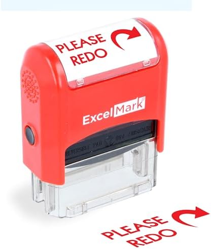 Amazon.com : Please Redo Teacher Self-Inking Office Rubber Stamp (Red ...