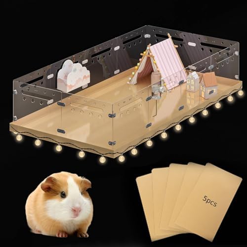 Amazon.com : COZIWOW Acrylic Guinea Pig Cages with 5PCS Waterproof ...