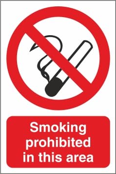 Smoking Prohibited in This Area Safety Sign Sticker, Waterproof Sign ...