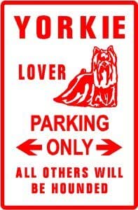 Amazon.com: Texsign Yorkie Lover Parking Sign * Street Dog pet : Home ...