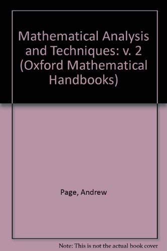 Mathematical Analysis & Techniques Vol 2: Page: 9780198596134: Amazon ...