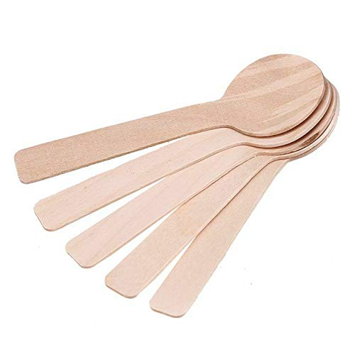 Buy Ketsicart 15X(100Pcs Disposable Wooden Spoon Mini Ice Cream Spoon ...