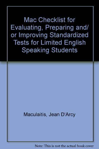 Mac Checklist for Evaluating, Preparing and/ or Improving Standardized ...