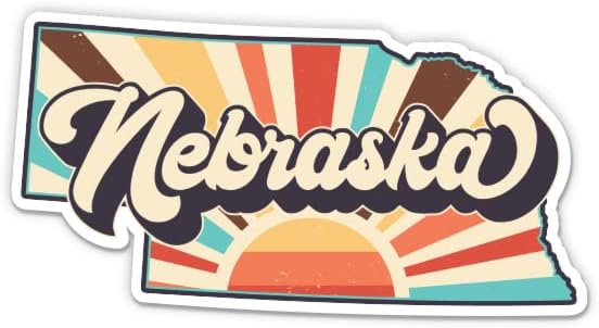 Amazon.com: Nebraska Retro Style State Vinyl Sticker - Car Phone - 3 ...