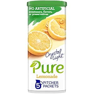 Amazon.com : Crystal Light Pure Lemonade Naturally Flavored Powdered Drink Mix 5 Count Pitcher ...