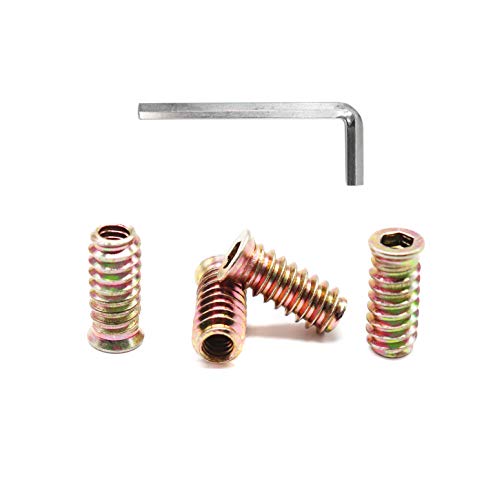 Snapklik.com : 1/4-20 25mm Wood Threaded Inserts Nuts Zinc Plated ...