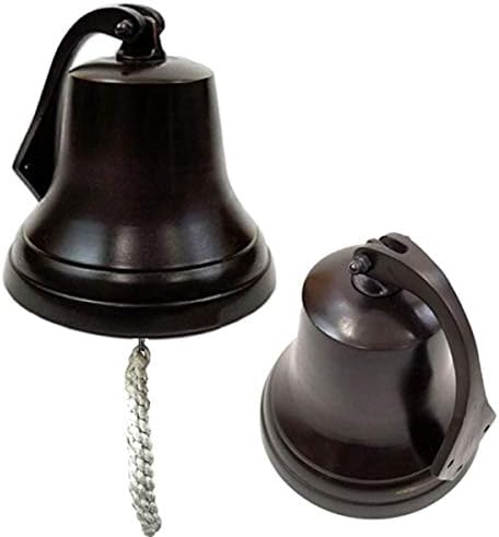 Amazon.com: Antique Brass Finish Hanging Ship's Bell 6" - Nautical Bell ...