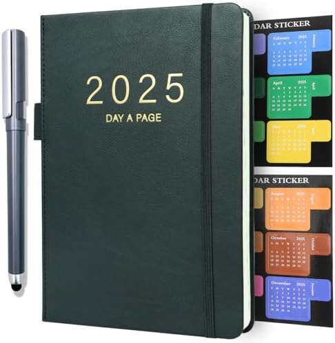Diary 2025 A5 Page Per Day, Hardcover Daily Planner Organized from ...