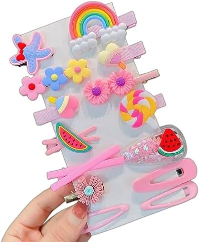 Amazon.com : 14 PCS Sweet & Colorful Mini Hair Clips for Girls ...