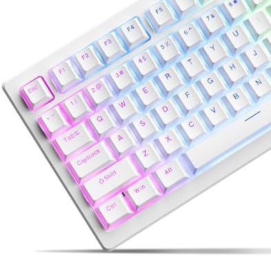 White PBT Keycaps, Keycaps 60 75 100 Percent, OEM Profile Keycaps Set ...
