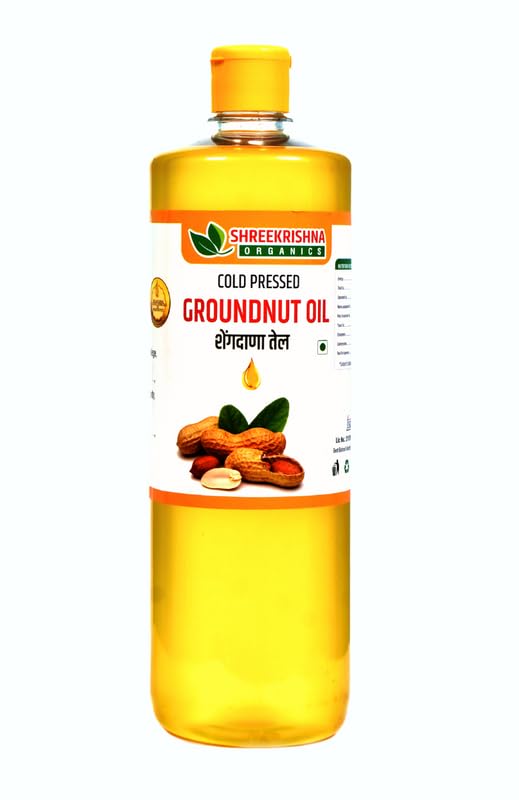 Shreekrishna Organics Cold/Wood Pressed Organic Groundnut Oil 1 Litre ...