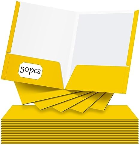 Amazon.com : Jutom 50 Pcs 2 Pocket Glossy Laminated Paper Folders ...