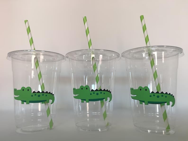 Amazon.com: 12 Alligator Party Cups, Alligator Birthday Party Cups ...