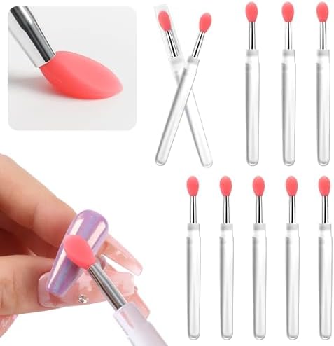 Amazon.com : heemeei Silicone Nail Powder Applicator Brush, 10Pcs ...
