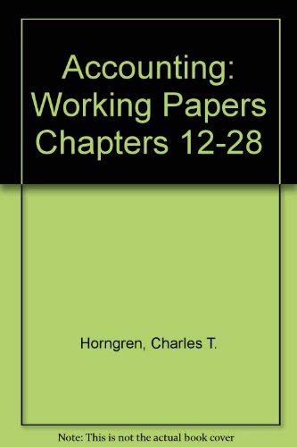 Accounting Working Papers 12-28: HORNGREN: 9780130067845: Amazon.com: Books