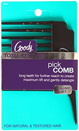 Amazon.com : Goody Total Texture Pick Comb - Black - Detangling Hair ...