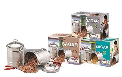 Buy SAGAR Stainless Steel Storage Jar Containers for Kitchen Storage ...