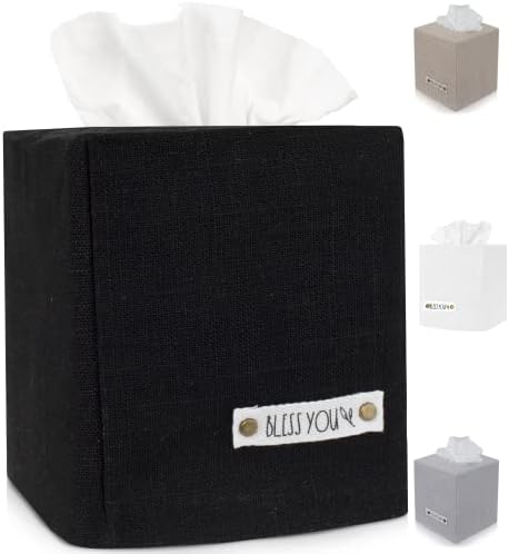 Amazon.com: Stylish Tissue Box Cover - This Burlap Holder Instantly ...