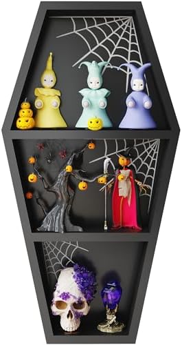 Amazon.com: Halloween Goth Coffin Shelf 24 inches with Spider Web ...