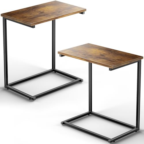 Amazon.com: Pipishell C Shaped End Table Set of 2, Side Table for Couch ...