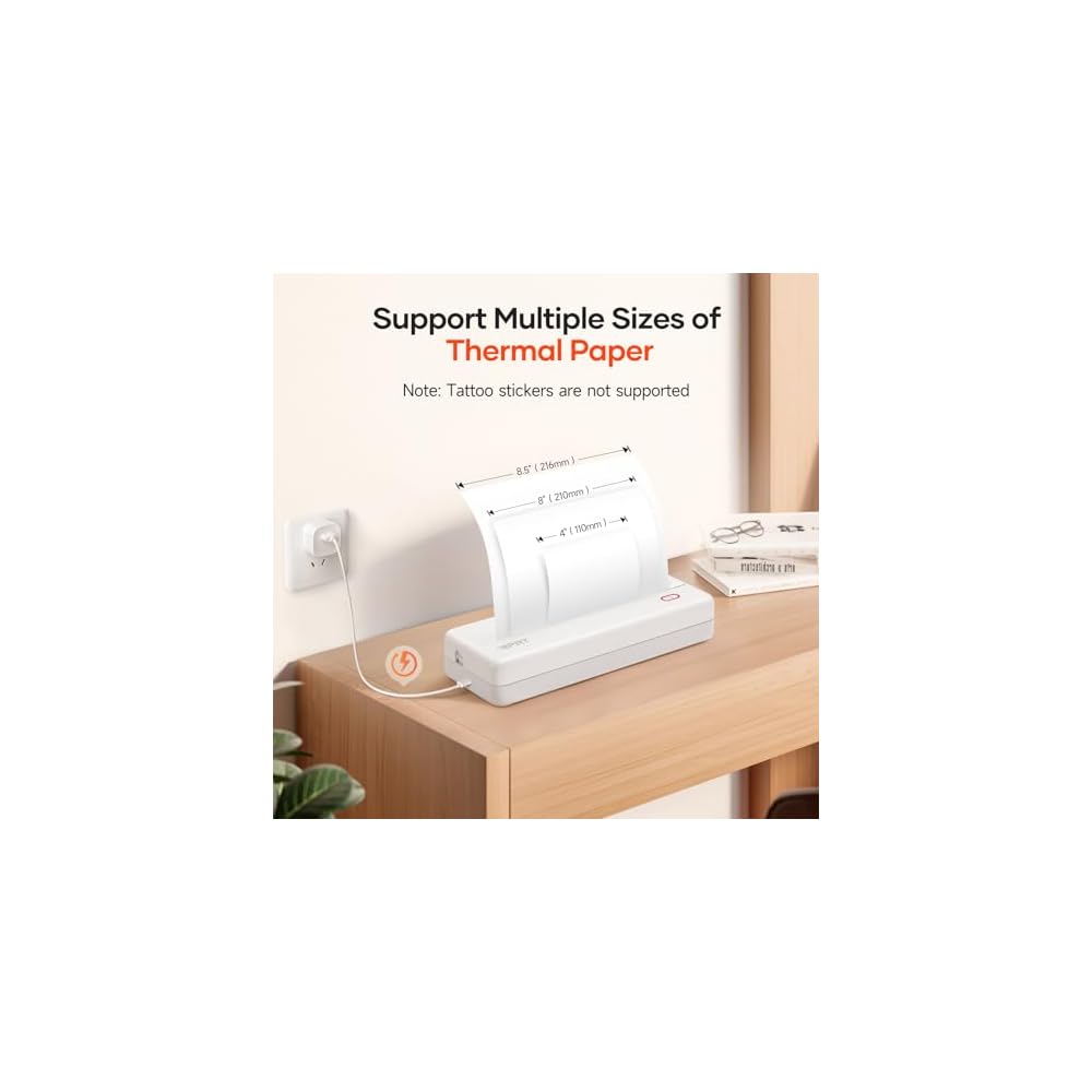 A4 Thermal Paper HPRT Rolls (2-Pack) - 8.3"x23 For POOOLITECH MT810 ...