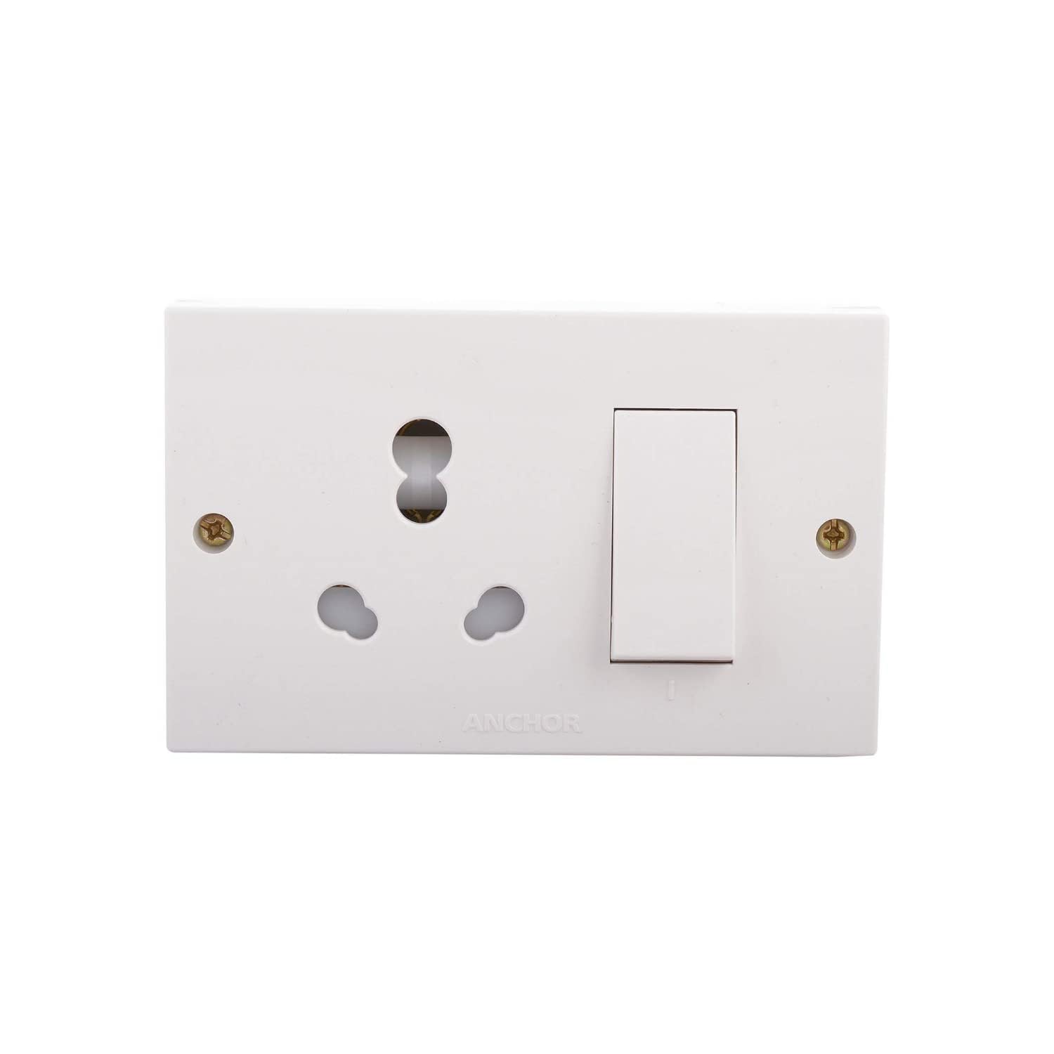 Polycarbonate 16A Switch Socket Combine With Out Box (Pack Of 12 ...