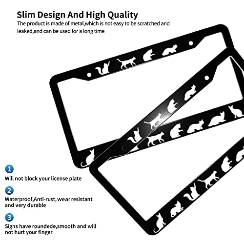 Snapklik.com : Cat License Plate Frame 2 Pcs Pet Animal Cat License ...