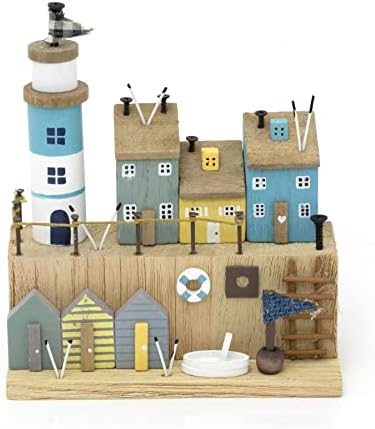 Carousel Home Seashore Coastal Cottages & Lighthouse Nautical Ornament ...