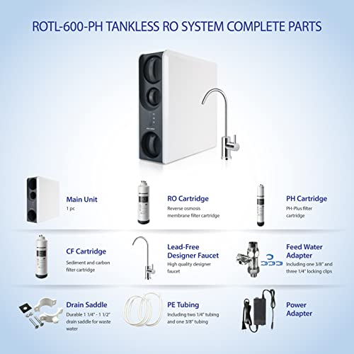 APEC ROTL-600-PH Tankless Reverse Osmosis System 3-Stage Water Filter ...