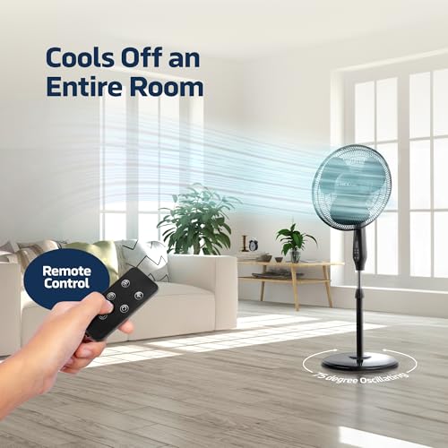 NEXAIR Oscillating 16 Inch Pedestal Stand Up Fan, Quiet Operating Room ...