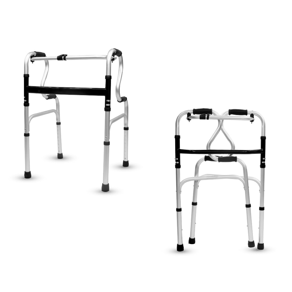 Rehamo Lightweight Compact Folding Reciprocal Walker with Adjustable ...