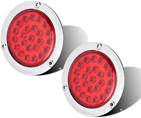 Amazon.com: Partswcgg 4Pcs 4" Inch Round Led Trailer Tail Lights Red ...