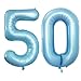 Amazon.com: GOER 42 Inch Light Blue Number 50 Balloons,Jumbo Foil ...