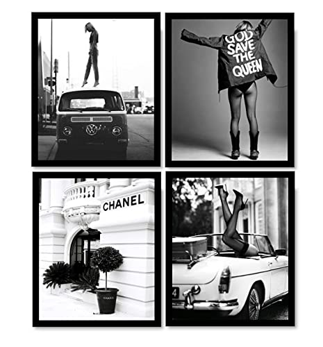 Amazon.com: PoyBux Design Fashion Wall Art Poster Prints Set of 4 ...
