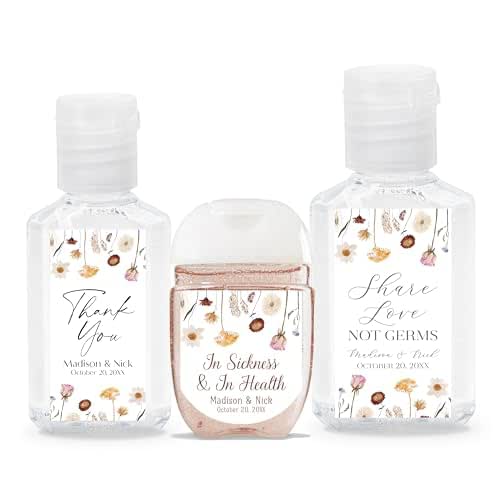 Amazon.com: Personalized Hand Sanitizer Labels with Choice of 30 Flower ...