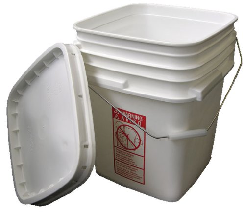 Amazon.com: Vestil PAIL-SQ-35-W Square Plastic Pail with Snap Lid and ...