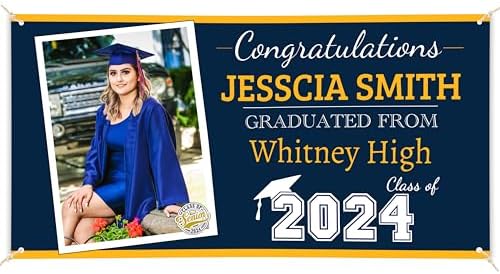 Amazon.com: Personalized Graduation Banner Sets - Custom Photo Class of ...