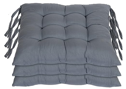 H Homes Decorative Chair Pads 40x40 cm Cotton Square Seat Cushions with ...