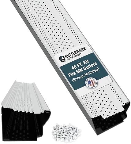 GUTTERHAWK Gutter Guard - 48 FT. (Nominal) White All-Aluminum Gutter ...