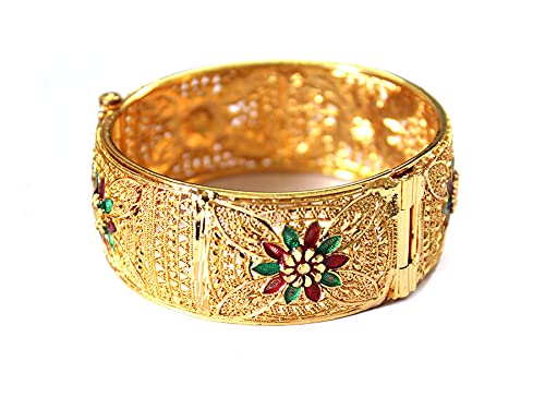 Buy S L GOLD 1 Gram Gold Micro Plated Traditional Broad Kadai for Women ...