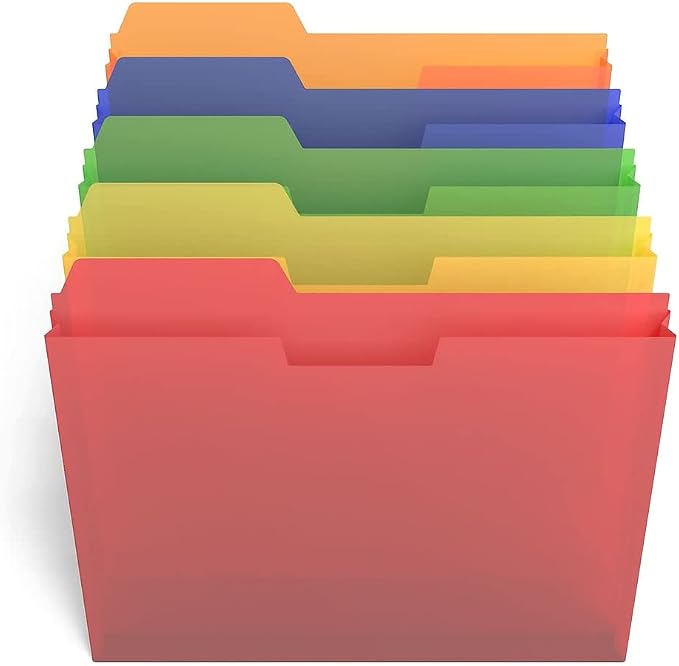 Amazon.com : TRU RED Plastic File Pockets, Letter Size, Durable Poly ...