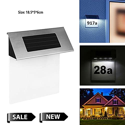 BuyWeek Solar Light House Numbers, 4 LED Solar Door Number Plaques ...