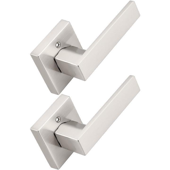 Probrico Brushed Nickel Half Dummy Levers, Square Non-Turning Door ...