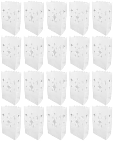 Amazon.com: Sunicon 20 Pcs White Luminary Bags, Flame Resistant Candle ...