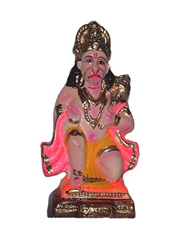 Buy Dominic Collections Hand Made Clay Multicolor Hanuman Blessing ...