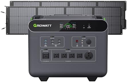 Amazon.com: GROWATT Portable Power Station with 400W Solar Panel,HELIOS ...