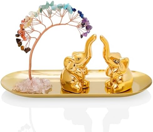 Amazon.com: ZenBless 7 Chakra Healing Crystal Tree Ceramic A Pair ...