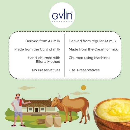 Ovlin PROFESSIONAL 100% A2 Gir Cow Ghee | Vedic Bilona Method ...