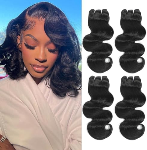 Amazon.com : Body Wave Bundles Human Hair 4 Bundles 12 14 Inch 12A ...